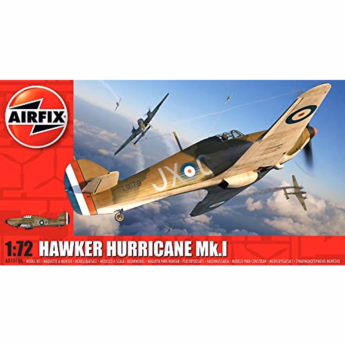 Airfix Hawker Hurricane MK I 1:72 WWII Military Aviation Plastic Model Kit A01010A
