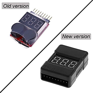 5Packs 2in1 1-8s Lipo Li-ion Battery Voltage Tester Check, Monitor RC Low-Voltage Buzzer Alarm for 1-8s Lipo/Li-ion/LiMn/Li-Fe