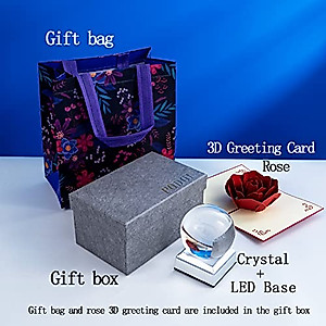 PODOI 3D Moon Crystal Ball, Birthday Christmas Astronomy Gifts for Kids, Gifts for Space Lovers, Presents for Children