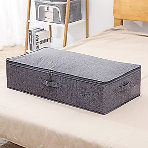 Sillars Under Bed Storage, Foldable Under Bed Storage Containers with Sturdy Structure for Organizing Clothes, 2 Pack, Grey, 30"L x 15"W x 6.7"H