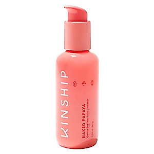 Kinship Naked Papaya Enzyme Gentle Milk Cleanser - Jojoba Oil + Sunflower Oil with Vitamin E to Soothe & Replenish Skin - Facial Cleanser & Makeup Remover with Kinbiome Probiotic (5.25 oz)