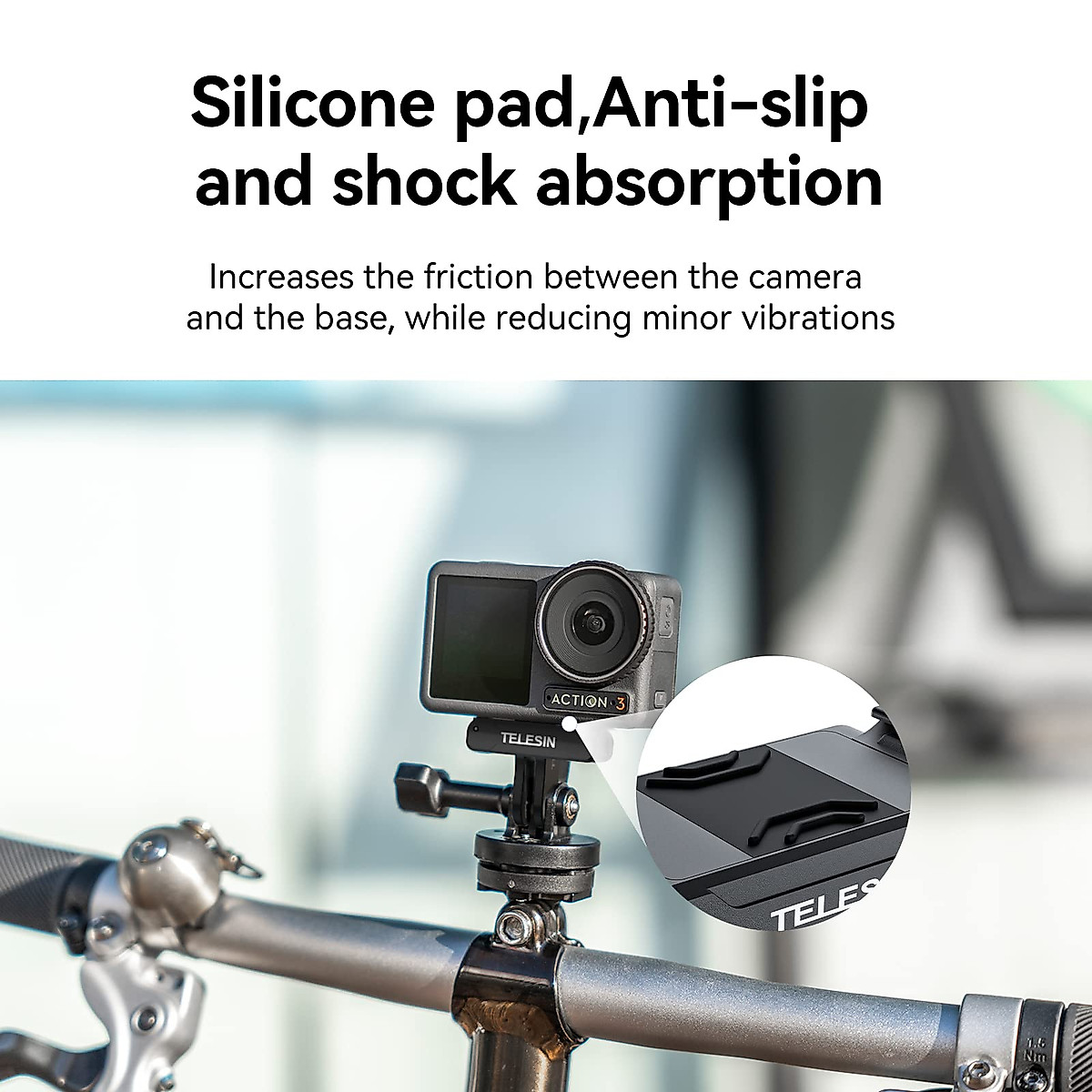 TELESIN Magnetic Adapter Mount for DJI Action 4/3 Quick Release Adapter with Connection Adapter - DJI Accessories, Attachable Tripod, Vlogging