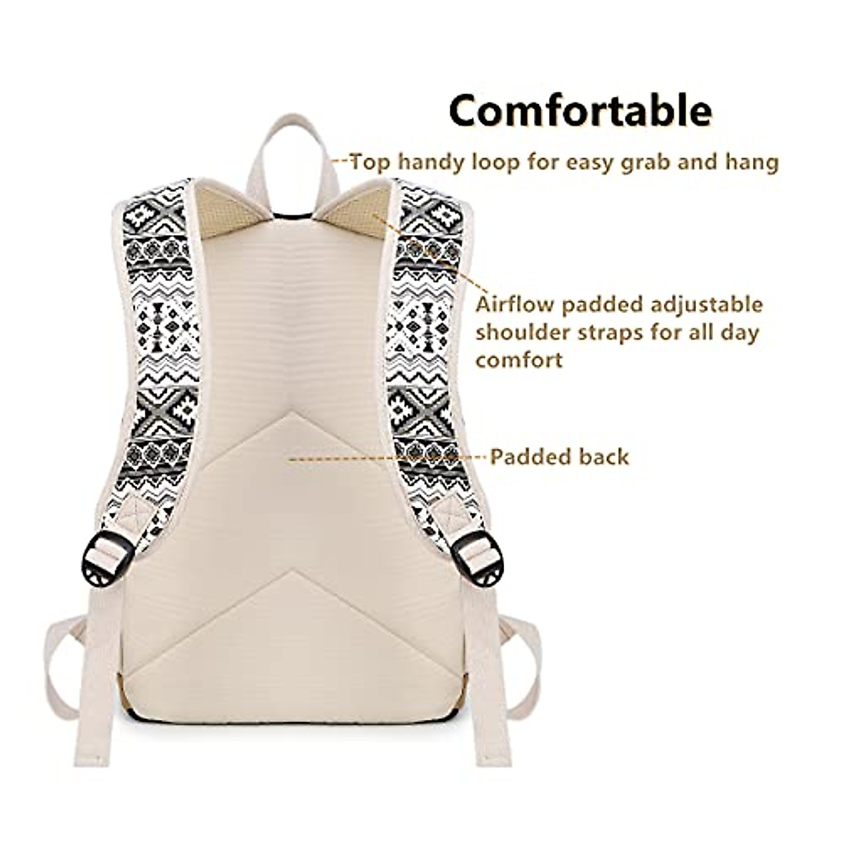 Leaper Geometric Laptop Backpack School Bag Lunch Bag Pencil Bag 3 in 1 Set Pink