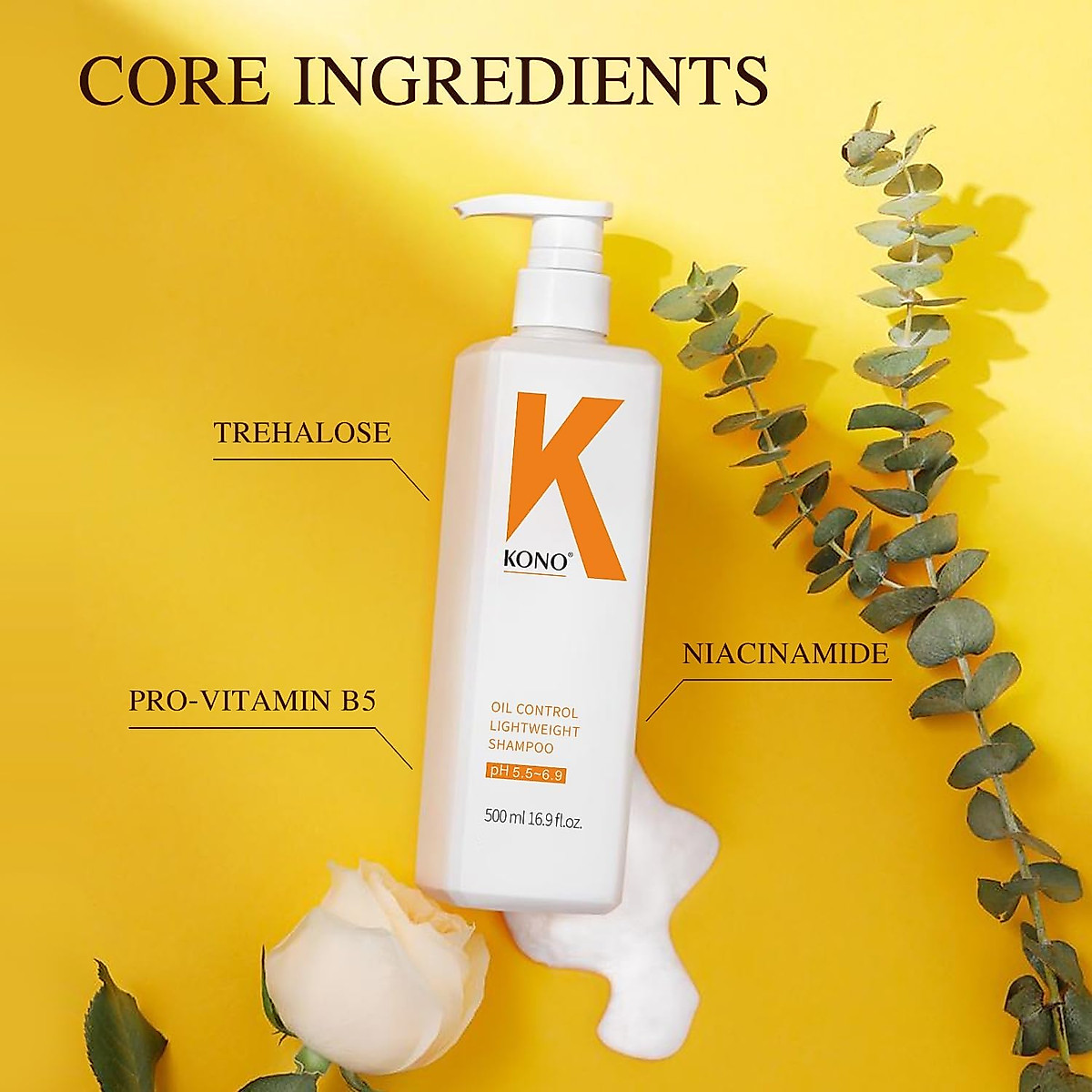 KONO Volume Lift Shampoo for Fine, Flat & Greasy Hair | Classic Series | Clarifying & Cleansing Formula | Anti-Dandruff Treatment | Scalp Care with Niacinamide & Trehalose