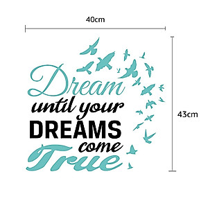 Family Inspirational Quotes Vinyl Wall Decal Stickers Dream Until Your Dreams Come True, Family Decor Removable Vinyl for Kids Room Living Room Bedroom Dining Room Fitness Gym Office (11.8''×23.6'')
