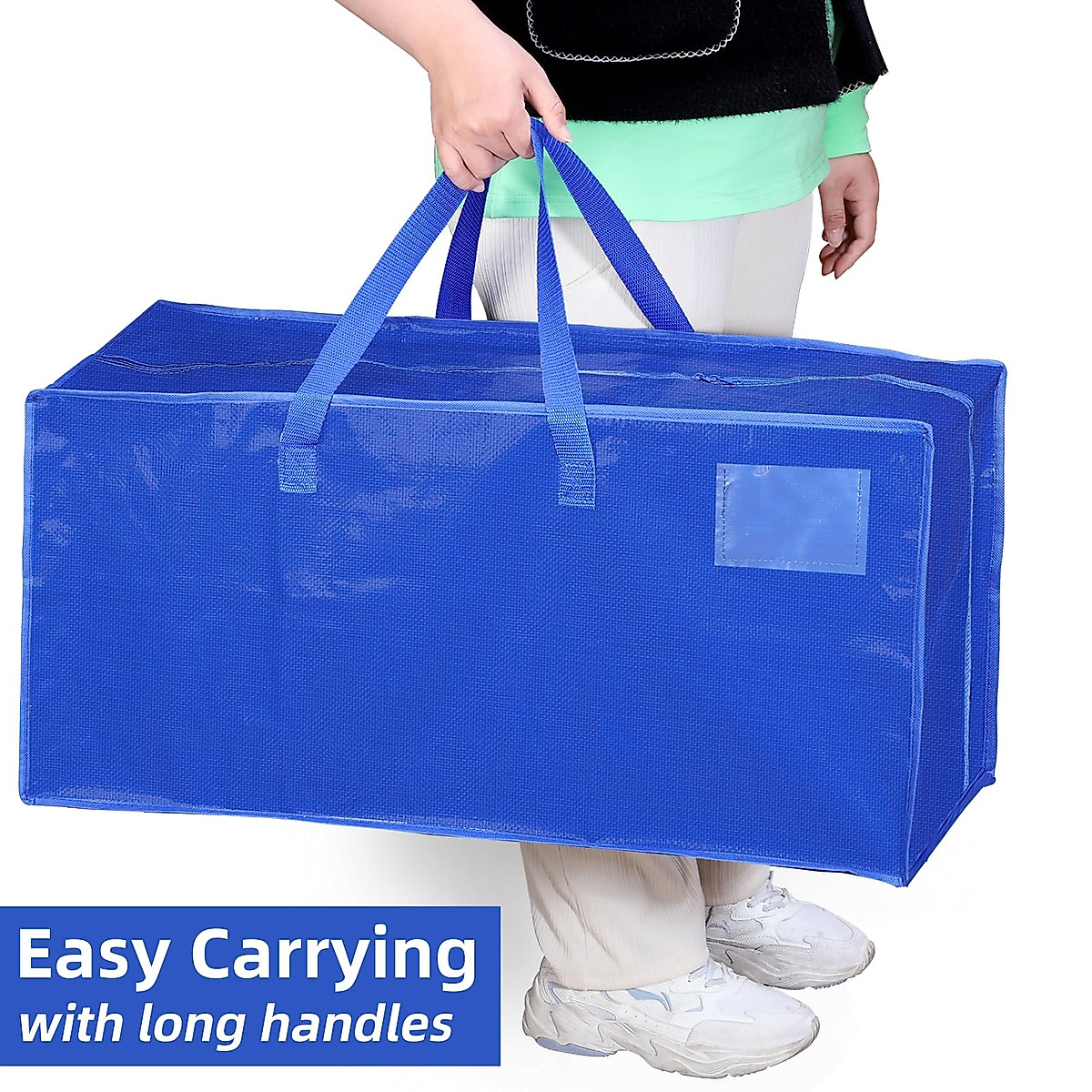 Eorbow 8 Pack Moving Bag, 91L Heavy Duty Extra Large Storage Tote, Foldable Packing Bags with Zipper and Carrying Handles, College Dorm Essentials Tool Bag for Space Saving, Traveling, Camping