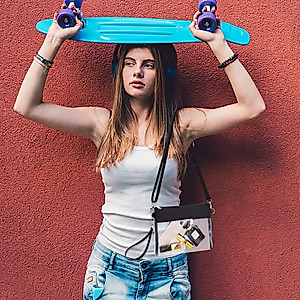 USPECLARE Clear Crossbody Purse Bag Stadium Approved Clear Tote Bag for Work Concert Sports(Black)