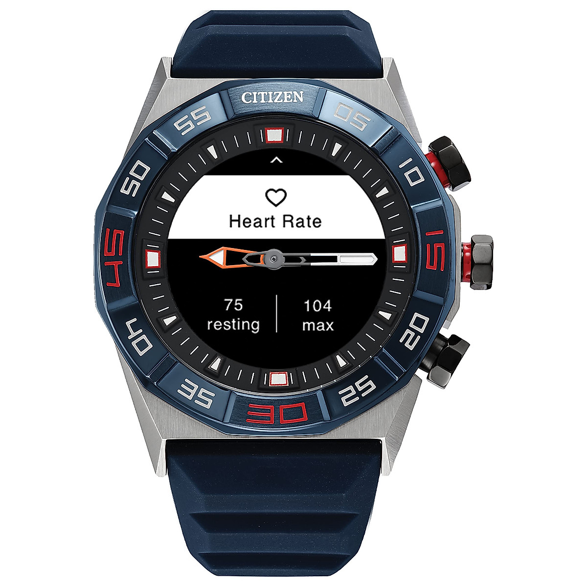 Citizen CZ Smart PQ2 Hybrid Smartwatch with YouQ Wellness app Featuring IBM Watson® AI and NASA Research, Black and White Customizable Display, Bluetooth, HR, Activity Tracker, 18-Day Battery Life
