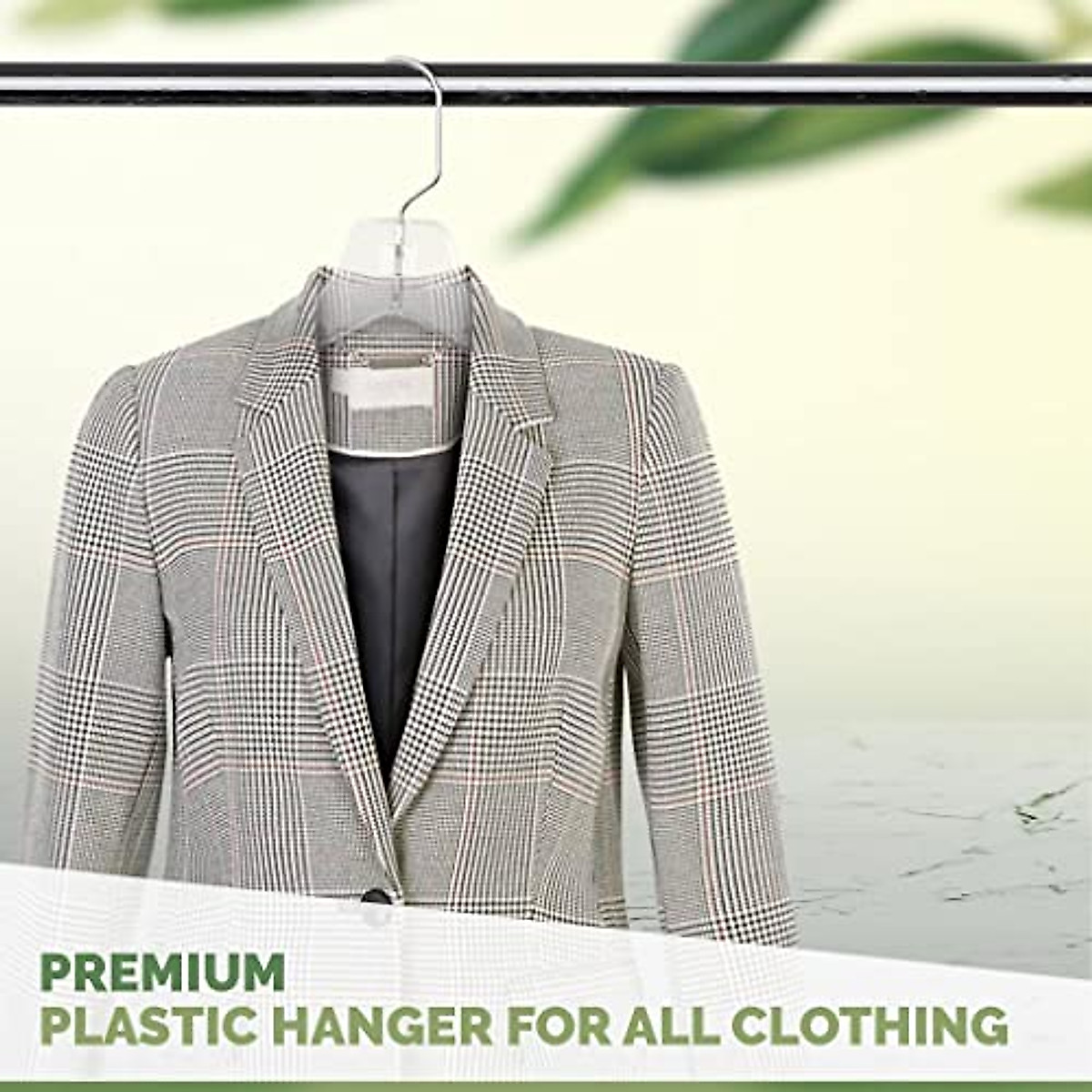 Clear Plastic Crystal Hangers for Clothes - Space Saving Heavy Duty - Durable Shirt & Coat Closet Hangers Dress Hangers, 12 Pack