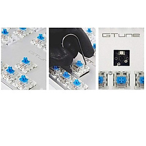 HANSUNG COM Gtune GK360 Quick SWAP Switch Mechanical Custom Gaming Keyboard Rainbow LED NKEY-Rollover (English/Korean Layout) Blue Switch Click (White)