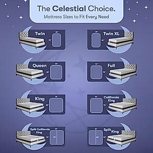 Celestial Sleep Premium Memory Foam Mattress, Bed-in-a-Box, CertiPUR-US, 12 inch Soft - Queen