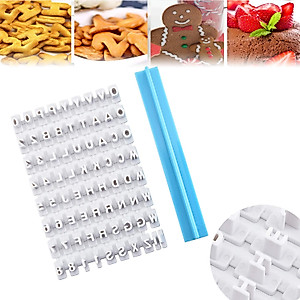 YouU Alphabet Number Cookie Biscuit Letter Stamp Alphabet Cookie Stamp Set for Cookie Decorations Embosser Cutter Fondant DIY Tool