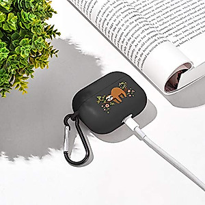 JOYLAND Black Case Cover for AirPods Pro/Keychain Ring Carabiner Clip,Lovely Sloth Case Wireless Earphone Case Smooth Anti-dust Flexible Silicone Protective Cover Soft Skin Cute Case fr AirPods Pro