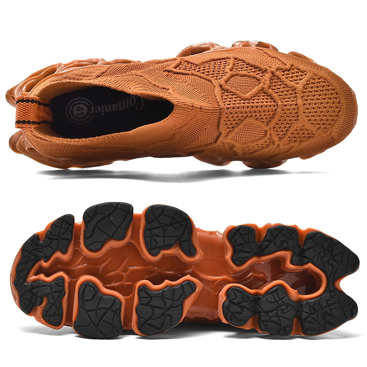 Poramea Mens Slip on Loafers Walking Tennis Shoes Laceless Running Blade Sneakers Mesh Trail Jogging Casual Athletic Brown Size 8.5