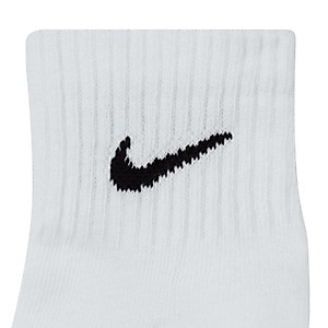 Nike Everyday Cushion Ankle Training Socks (3 Pair), Men's & Women's Ankle Socks with Sweat-Wicking Technology, White/Black, X-Large