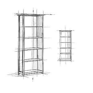 SIMPLIHOME Amherst SOLID WOOD 70 inch x 30 inch Transitional 5 Shelf Bookcase in Black with 5 Shelves, for the Living Room, Study and Office