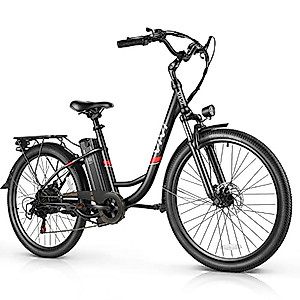 Vivi Electric Bike for Adults, 26" Electric Cruiser Bike 500W Motor with 48V Removable Battery, Step Thru Electric Bicycle with Cruise Control, 7-Speed, City Commuter Ebike for Women Men