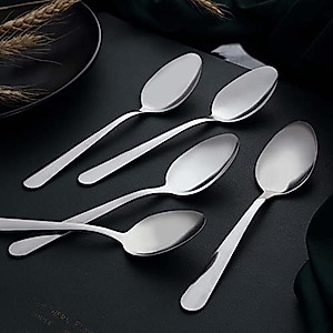 24-Piece Dinner Spoons Set (6.7 inch), Unokit Stainless Steel Spoons silverware, Dessert Spoon, Tablespoon, Silverware Spoons Only for Home, Kitchen or Restaurant - Mirror Polished, Dishwasher Safe