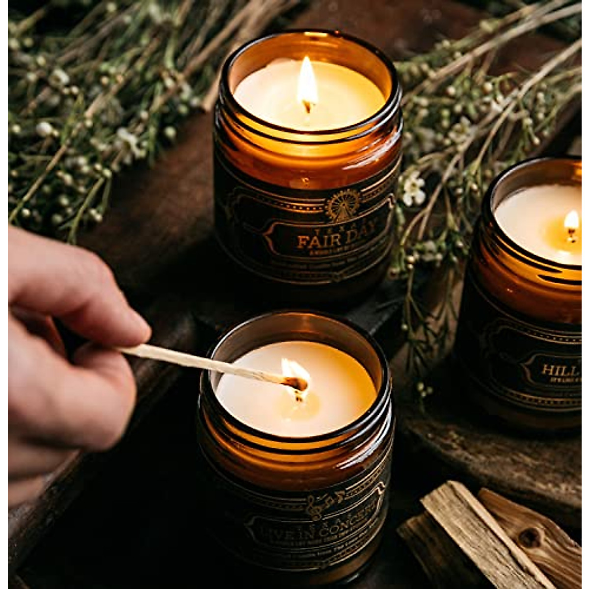 Jackson Vaughn Scented Candle, Texas - Scents of Wild Sage, Vanilla, Campfire, 9oz Jar (7.25oz NET WT), 40 Hour Burn Time