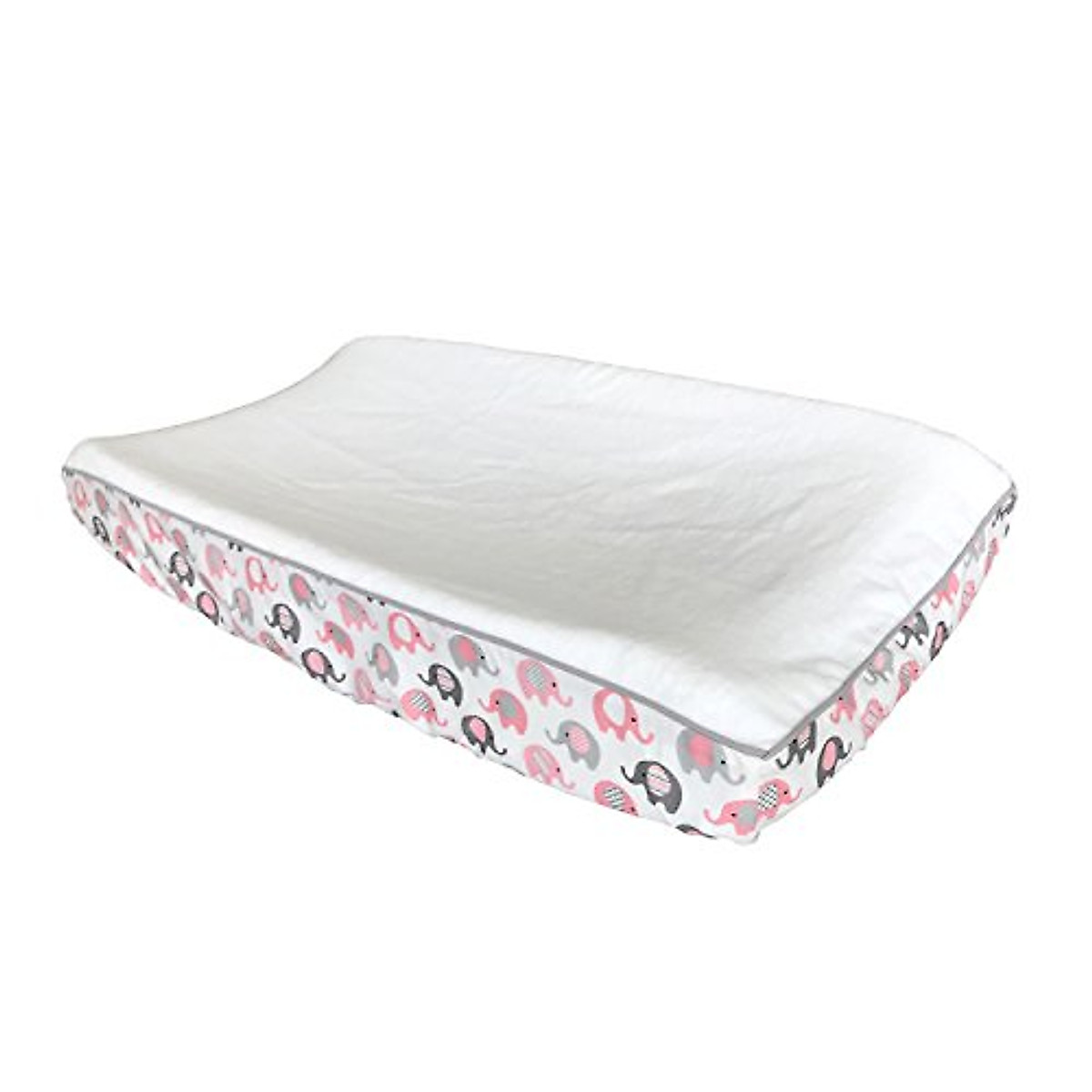 Vera Elephant 100% Cotton Velour Baby Changing Pad Cover (Petal Grey)