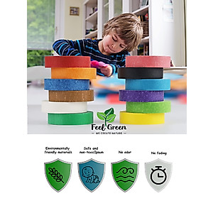 Lichamp Colored Tape, 12 Rolls Colorful Masking Tape Painters Color Craft Tape for Labeling Classroom, 0.6 inch x 15 Yards Per Roll