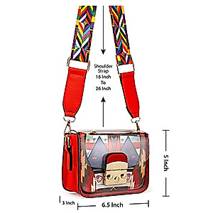 mothgel Women Mini Transparent PVC Plastic Crossbody Summer Durable Shoulder Bag (Red)