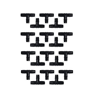 Drip Irrigation Universal Barbed Tee Fitting, Barbed Connectors for 5/8" Drip Tubing Connectors compatible with Rain Bird and Most 5/8" Tubing or Sprinkler Systems (20 in pack)