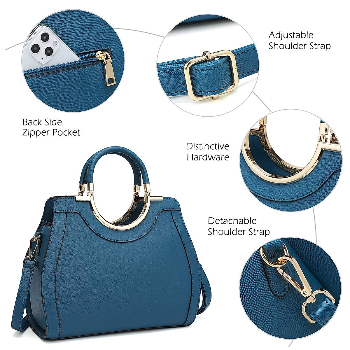 LJOSEIND Women’s Handbags Designer Purses Satchel Totes Structured Shoulder Bags