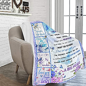 Mom Gift Throw Blanket, Birthday Gifts for Women, Gifts for Mom from Daughter Son for Christmas, Birthday, Mothers Day, Butterfly Blankets Throws for Adults Soft Plush Throw 54x 70
