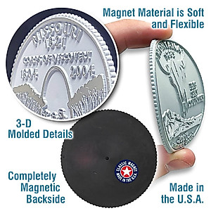 Oklahoma State Quarter Magnet by Classic Magnets, 2.5" Diameter, Collectible Souvenirs Made in The USA
