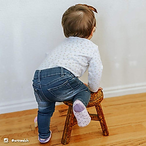 Ashtonbee Toddler Ballet Socks with Grip 6 Pairs, Non-skid Slipper Socks for Kids, Machine-washable Toddler Grip Socks and Baby Socks for 9-32 Months