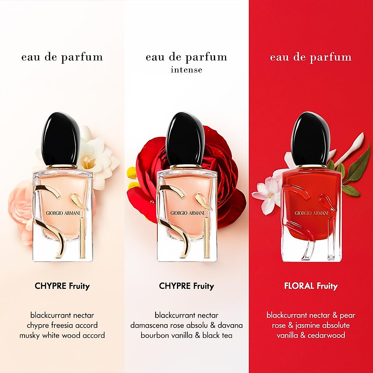 Armani Beauty - Sì - Eau de Parfum - Women's Perfume - Modern Chypre Fragrance - Blackcurrant Nectar, Rose De Mai & Freesia, Patchouli Notes - 1.0 Fl Oz