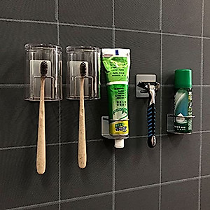 Hoplit Heavy Duty Adhesive Hooks Razor Holder for Shower Stainless Steel Self Stick on Wall Hooks Towel Hooks Adhesive Razor Holders for Coat Hat Towel Bathrobe Loofah 4 Pack