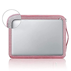 LANDICI 360° Protective Laptop Sleeve 13-14 Inch, Computer Bag Carrying Case for MacBook Air 13 M1/2022 M2, MacBook Pro 13/14 2021, Chromebook 14, Women, Slim, Shockproof, Waterproof, Pink