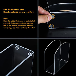 Kamehame 2Pcs Acrylic Napkin Holders for Tables Clear Napkin Dispenser Vertical Freestanding Napkin Stand