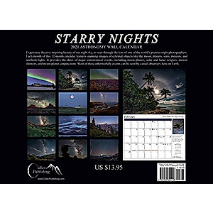 Starry Nights 2021 Astronomy Wall Calendar (13.5" x 9.75", featuring the moon, northern lights, Milky Way, and more)