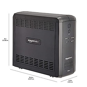 Amazon Basics Line Interactive UPS 1000VA 550 Watt Surge Protector Battery Power Backup, 9 Outlets, Black