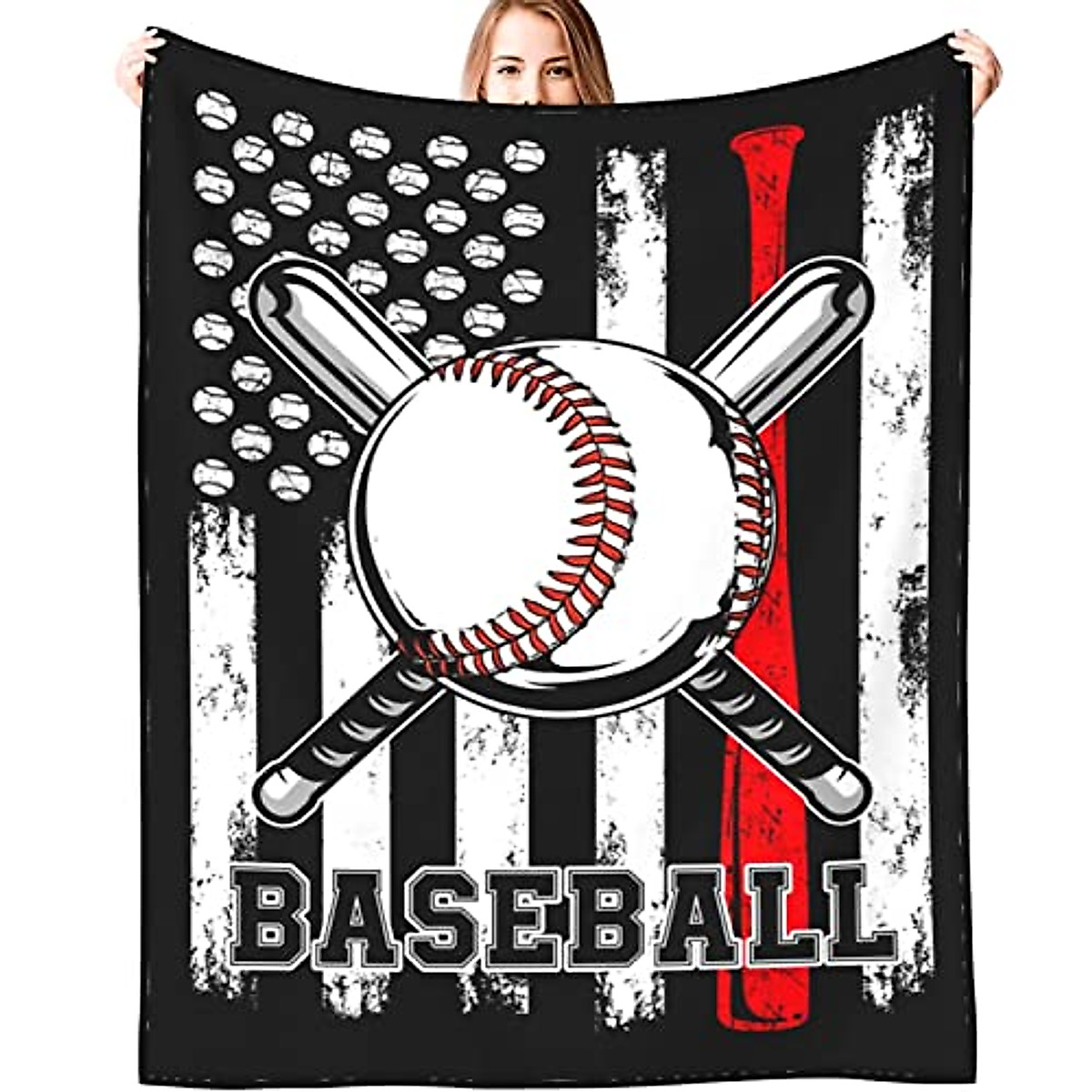 Baseball Blanket Gifts Ultra Soft Baseball Girls Throw Football Blankets Bedding for Teens Boys Kids Toddler Adults Bedroom Living Room Decor 50"X40"