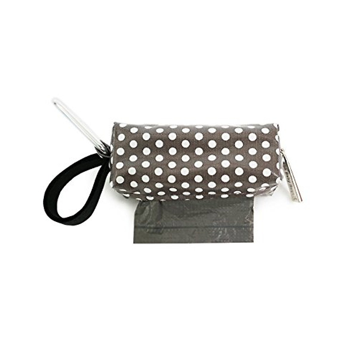 Oh Baby Bags Diaper Bag Clip-On Dispenser with Disposable Bags for Dirty Diapers - Bags Made of Recycled Plastic - Gray Dot Duffle Plus 96 Gray and Seafoam Bags