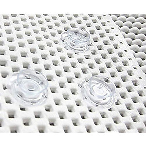 Deluxe Bathtub Mat Non Slip, Soft Foam Bath Mats for Bathroom Tub, Bathtub Mat with Drain Holes, Suction Cups- 36” X 17” - White