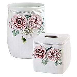 Avanti Linens Linen Spring Garden Collection, Wastebasket, Multicolor