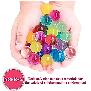 MarvelBeads Water Beads Non-Toxic (Half Pound Refill) Rainbow Mix for Sensory Play, Spa Refill, Toys and Décor, Marble Sized