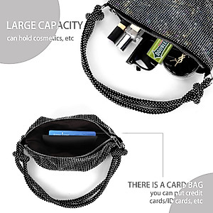 Rhinestone Purse Sparkly Evening bag Silver Clutch Purses for Women Evening, Cross Body Handbags for Party Prom Club Wedding