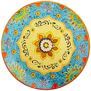 Certified International Tunisian Sunset 9" Dinner Plates, Set of 4, 10.5", Multicolor