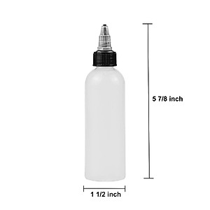 Bekith 30 Pack 4oz Boston Dispensing Bottles, Round LDPE Plastic Squeeze Bottle with Twist Top Caps