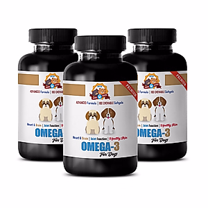 Dog Cognitive Supplements - Omega 3 - Dog Chewy SOFTGELS - Skin Health - Joint Support - Heart Health - Omega 3 Fatty acids for Small Dogs - 540 Softgels (3 Bottle)