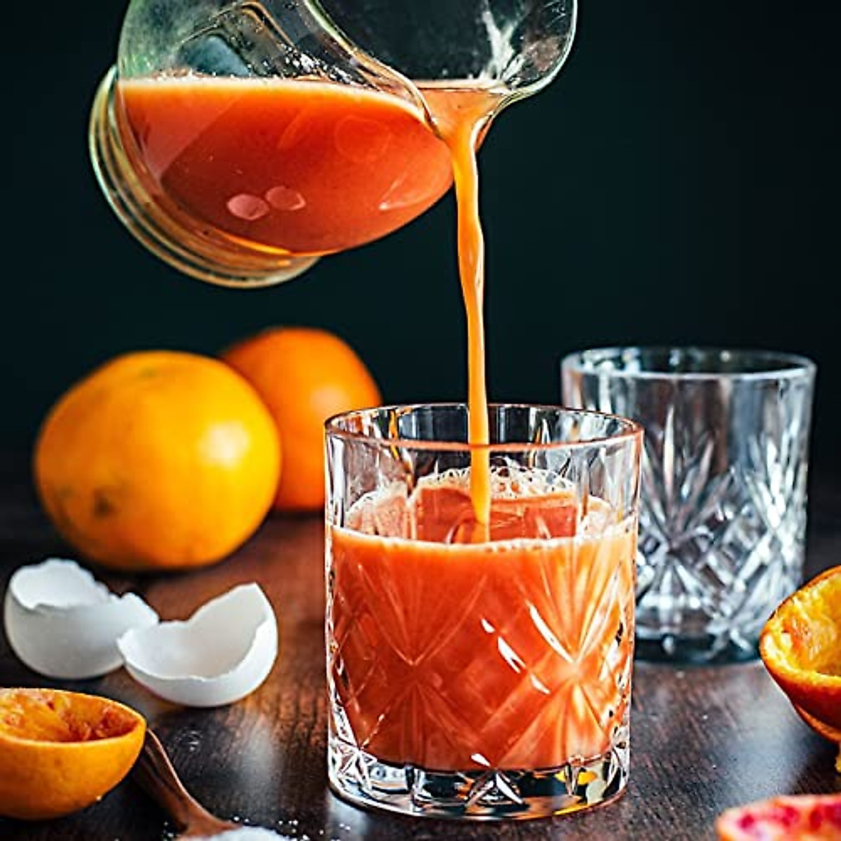 Elegant Crystal Whiskey Glass Set, Double Old Fashioned Scotch Glasses Perfect for Serving Whiskey Bourbon, Mixed Drinks - Set of 6 Cocktail Glasses