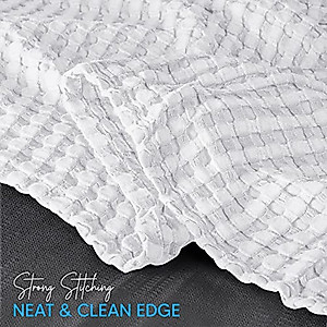 Utopia Bedding Cotton Waffle Blanket 300 GSM (White - 90x90 Inches) Soft Lightweight Breathable Bed Blanket Queen Size Layering Any Bed for All Season