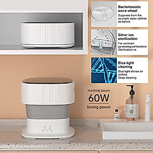 9L Portable Washing Machine, Folding Washing Machine Small Clothes Washer High Capacity Mini Washer for Apartments, Dormitories, Camping, Travel