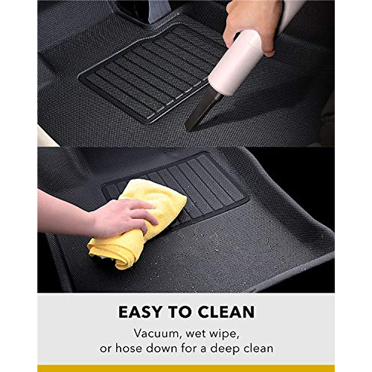 3D MAXpider Custom Fit Kagu Floor Mat (Black) Compatible with Volvo S60/V60 Plug-in Hybrid 2019-2023 - Full Set